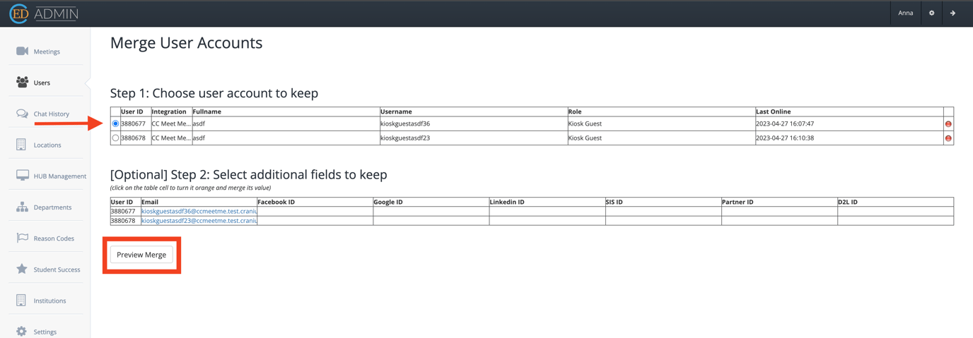 Merge Duplicate Accounts